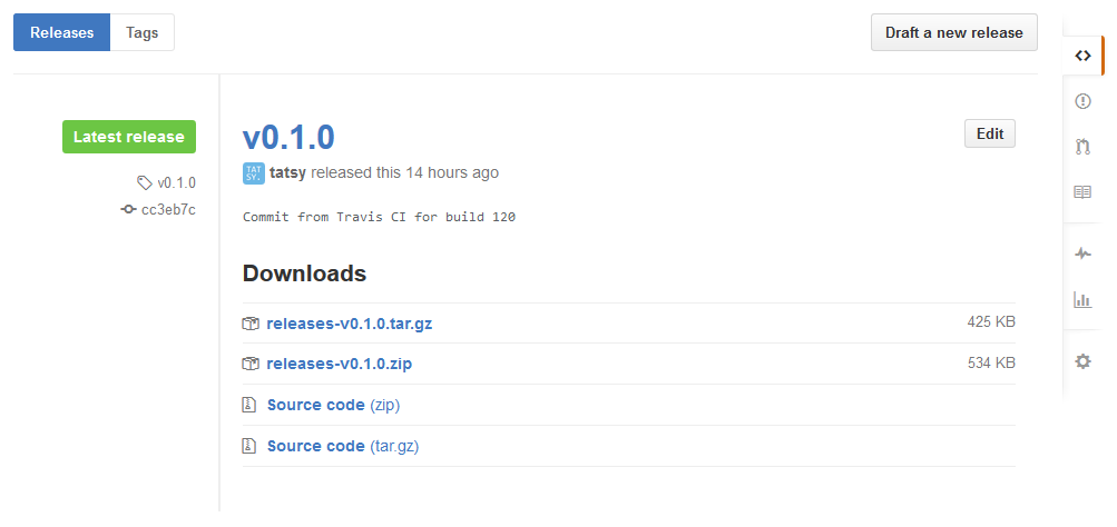 Travis CIからGitHub Releasesへの自動デプロイ - tatsyblog